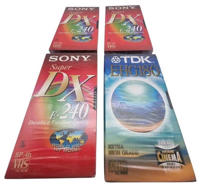 🔥4X VHS KASSETTE Set TDK Sony Super DX E-240 Durable Excellent Quality NEU🔥 EUR 17,99 - PicClick DE