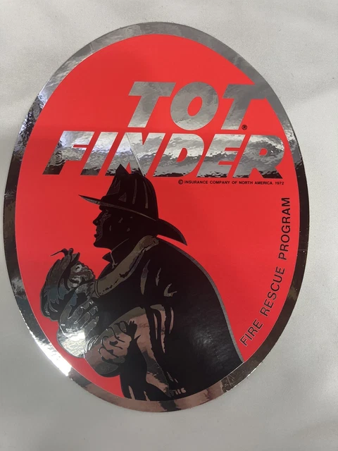 VINTAGE TOT FINDER Fire Rescue Program Window Decal Sticker 1972 Many ...