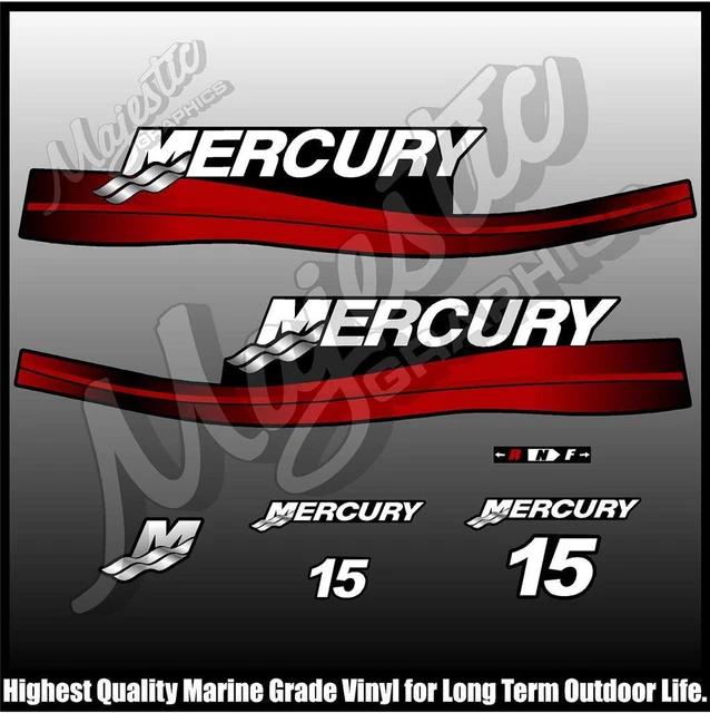 MERCURY - 15 hp - OUTBOARD DECALS $55.00 - PicClick AU