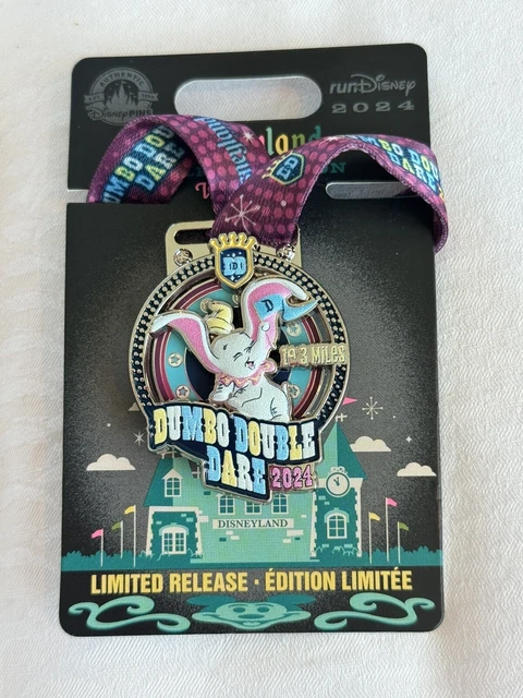 RUNDISNEY DUMBO DOUBLE Dare 2024 Challenge Mini Medal Pin Disneyland £ ...