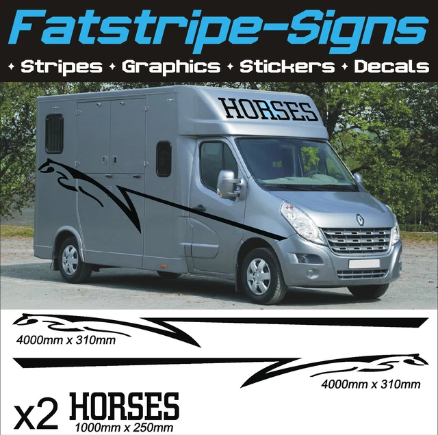 MOTORHOME VINYL GRAPHICS Stickers Decals Camper Van Horsebox Horse Pony ...