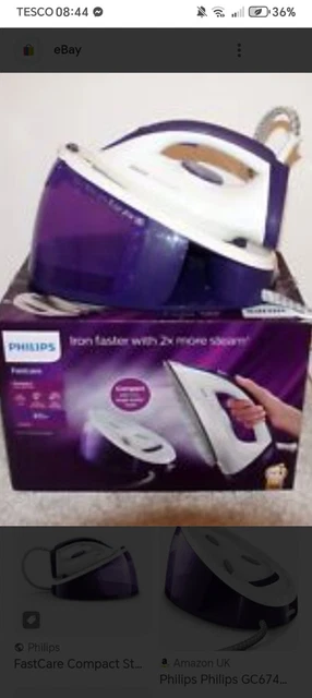 PHILIPS PERFECTCARE COMPACT Essential Steam Generator Iron - Purple ...