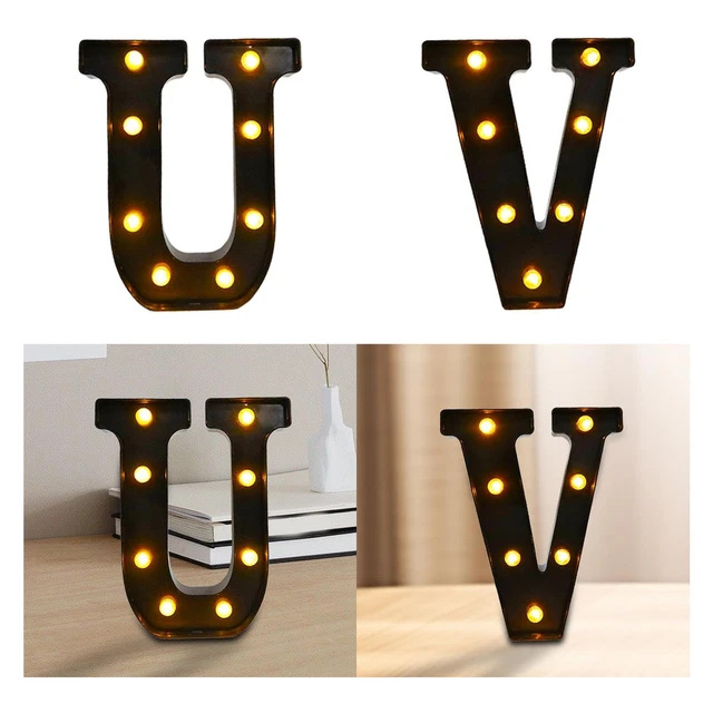 LIGHT UP BLACK Alphabet Marquee Letter Sign Cafe Led Letter Lights Sign ...