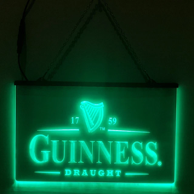 GUINNESS LED SIGN Irish Draught Beer Man Cave - Bar - Pub £29.90 ...