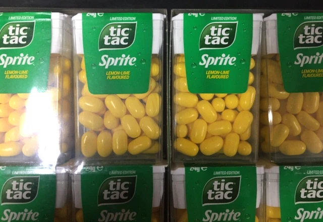 SPRITE TIC TACS BULK BOX 24 x 24g PACKS DISCONTINUED BEST BEFORE 25/05 ...