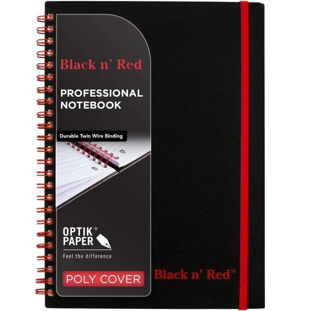 BLACK N RED Notebook Wirebound Polypropylene 90gsm Ruled 140 Pages A5 ...