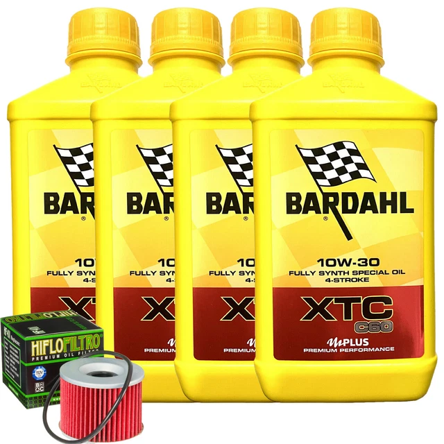 KIT D'ENTRETIEN HUILE BARDHAL XTC 10W30 + Filtre Pour Kawasaki Z650 F4 ...