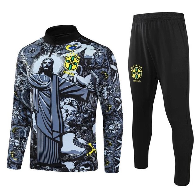 KIDS MENS BRAZIL Jesus Christ The Redeemer Football Jersery Tracksuit ...