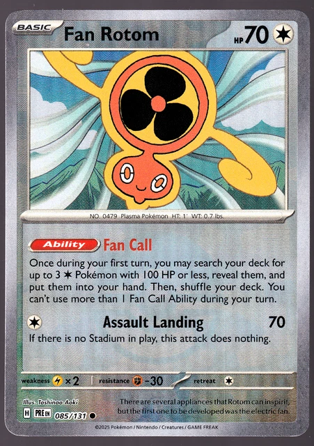 FAN ROTOM 085/131 Pokeball Poke Ball Holo Prismatic Evolutions Pokemon ...