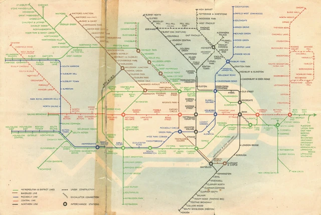 LONDON UNDERGROUND TUBE map plan diagram. Northern Heights SCHLEGER ...
