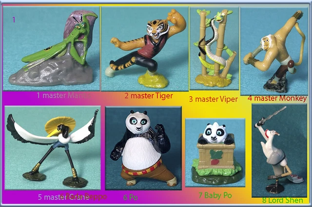 KINDER SURPRISE Kung Fu Panda 2 (2011) Complete collection, 9 figurines ...