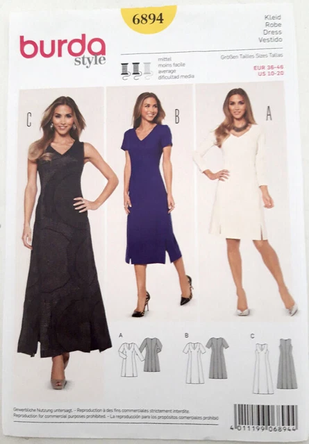 PATRON COUTURE FEMME BURDA 6894 Robe EUR 15,00 - PicClick FR