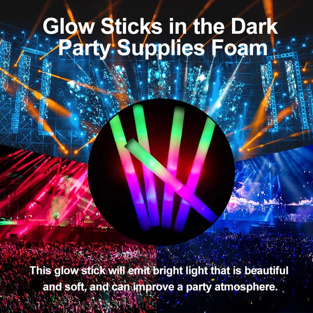 5PCS MUSIC CONCERT Fans Glow Stick Nightclub Flashing LED Glowstick ...