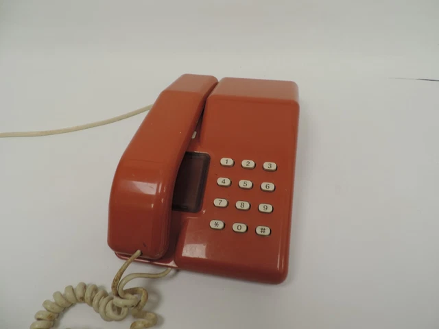 #7 VINTAGE/1980S PUSH Button Telephone BT Viscount Burnt Orange Working ...