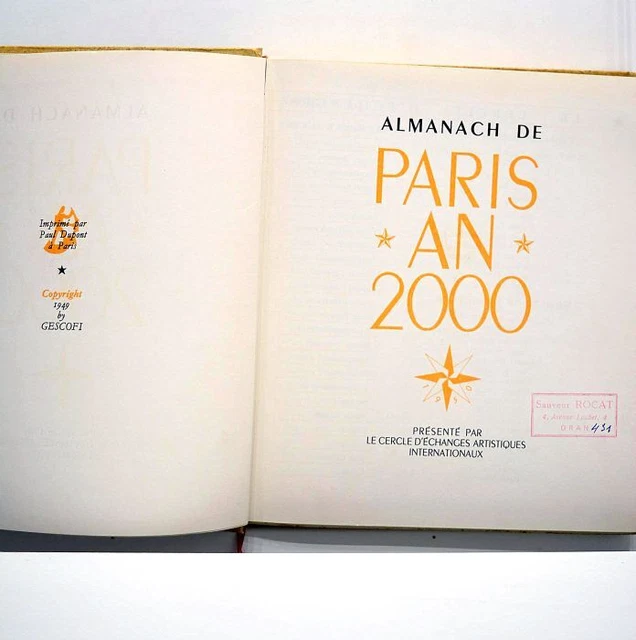 LIVRE ANCIEN ECHANGES Artistiques Internationaux Almanach Paris 1949 ...