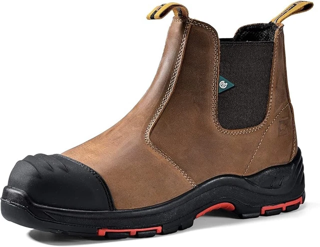 SAFEYEAR HEAVY DUTY Mens Safety Work Boots, Tan S3 Site Safety Shoes ...