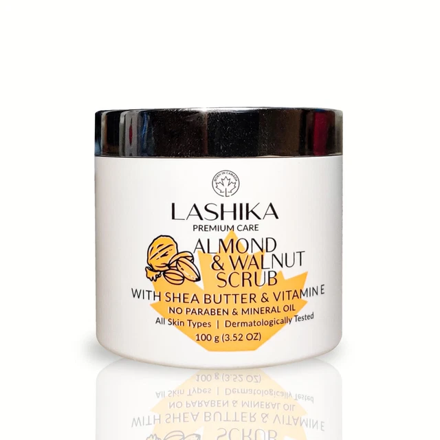 LASHIKA ALMOND AND Walnut Scrub with Vitamin E for Moisturise Skin 100g ...