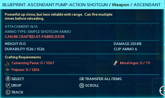 ARK SURVIVAL ASCENDED Pump Action Shotgun Blueprint PVE XBOX PS5 PC BP ...