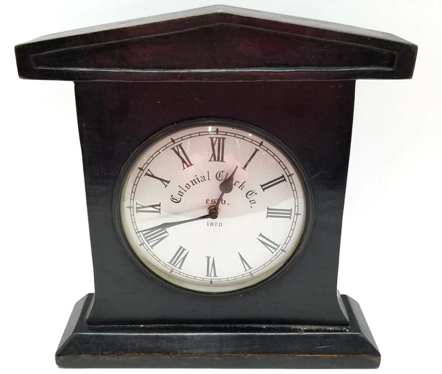 WOODEN BROWN COLONIAL CLOCK CO Mantel Clock 15" $29.99 - PicClick