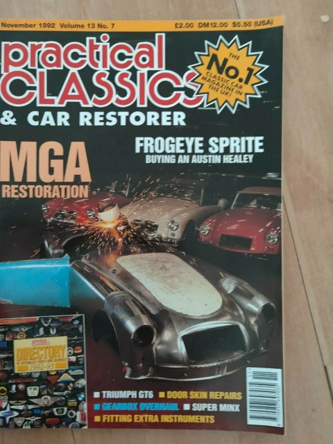 PRACTICAL CLASSICS MAGAZINE November 1992 - Frogeye Sprite, MGA ...