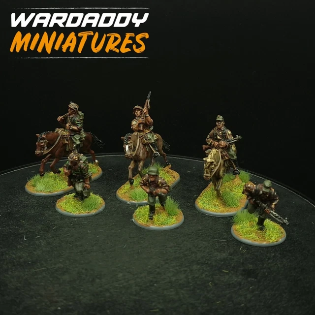 WELL PAINTED 28MM Bolt Action German Waffen Ss Cavalry W/ Dismounts #2 ...
