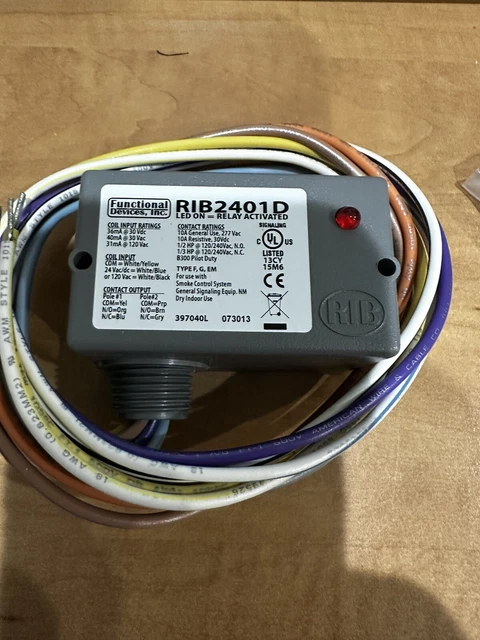 FUNCTIONAL DEVICES RIB2401D 24V/120V 10A DPDT Relay $34.99 - PicClick