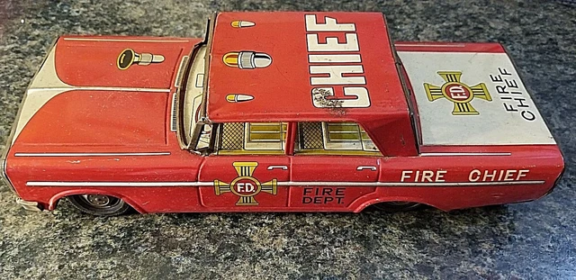 VINTAGE TIN METAL Fire Chief Car 1960s Japan $75.00 - PicClick