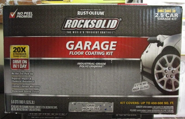 RUST-OLEUM ROCKSOLID 5.6QT 2.5-Car Garage Floor Coating Kit 293513 Gray ...