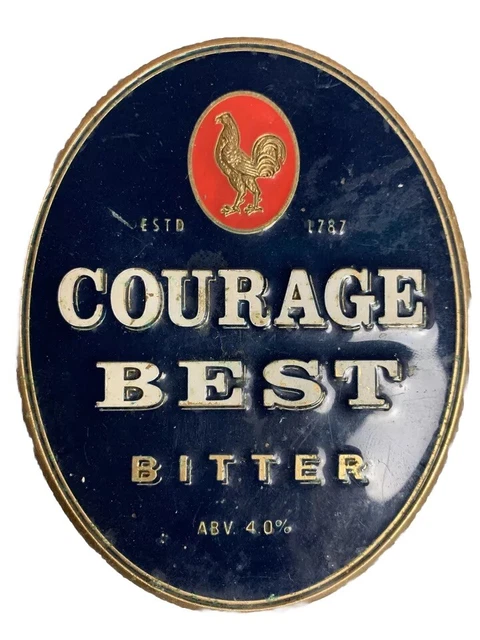 ORIGINAL COURAGE BEST Bitter Bar Font Man Cave Plaque £15.00 - PicClick UK