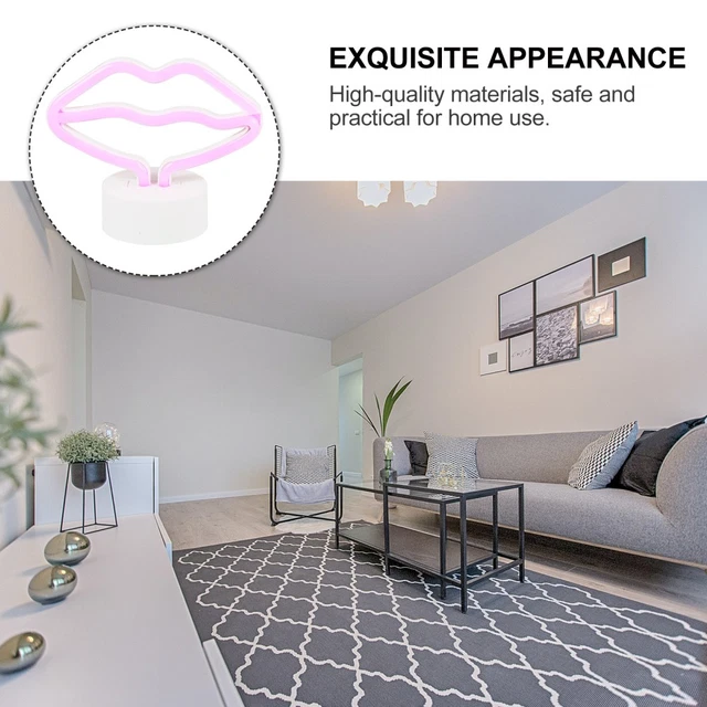 ACRYLIC RED LIP Shape Night Lamp LED Neon Signs Light Desktop Light ...