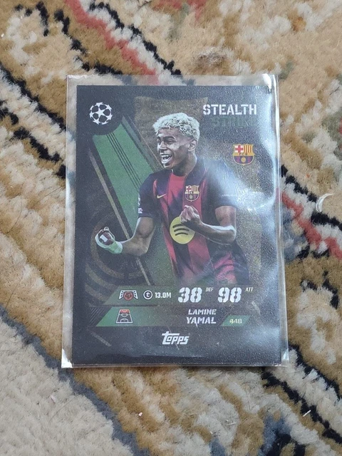 💥TOPPS MATCH ATTAX 2026 Lamine Yamal Barcelona Stealth Strike #448 £1. ...