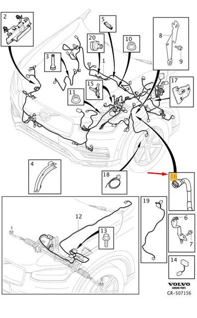 SUPPORT DE FAISCEAU de câbles moteur VOLVO XC90 MK2 32212751 NEUF ...