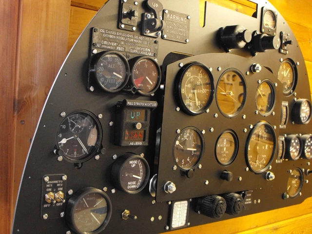 SPITFIRE AIRCRAFT INSTRUMENT Panel Complete newly made For Display wall ...