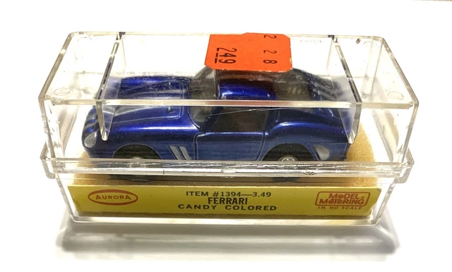 RARE AURORA THUNDERJET T-Jet Candy Blue Ferrari 250 GTO #1394 HO Slot ...