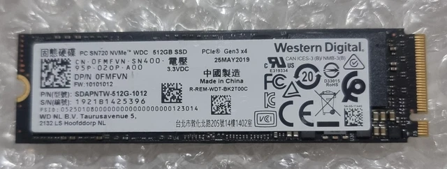 WESTERN DIGITAL PC SN730 M.2 NVME 512GB SSD SDAPTW-512G-1012 Lenovo ...