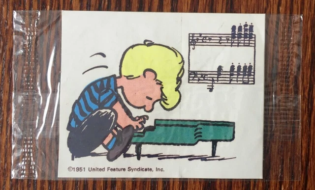 1970S NEW VINTAGE Peanuts Cereal Box Premium Sticker Schroeder Cello ...