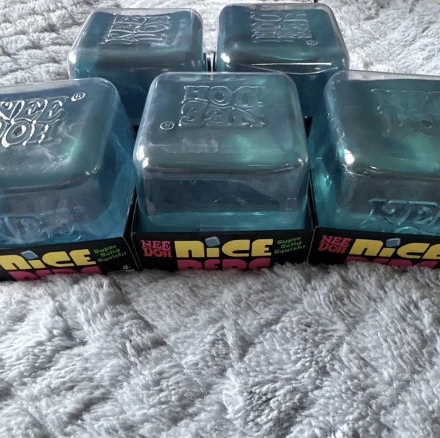 NEEDOH NICE BERG Blue XL Nee Doh Solid Squish Cube Ice Block £21.76 ...