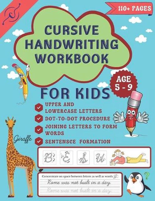 CURSIVE HANDWRITING WORKBOOK: Cursive Handwriting workbook for grades 2 ...