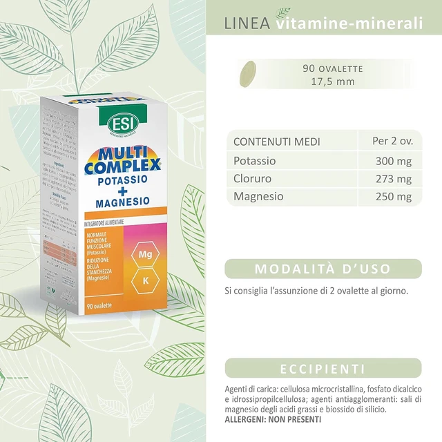 ESI - MULTICOMPLEX Potassio+Magnesio, Integratore Alimentare ...