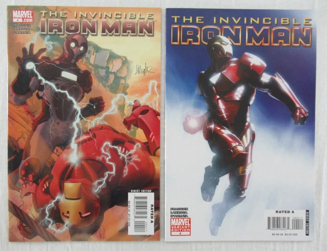 ENSEMBLE DE COUVERTURES régulières et variantes Invincible Iron Man #4 ...