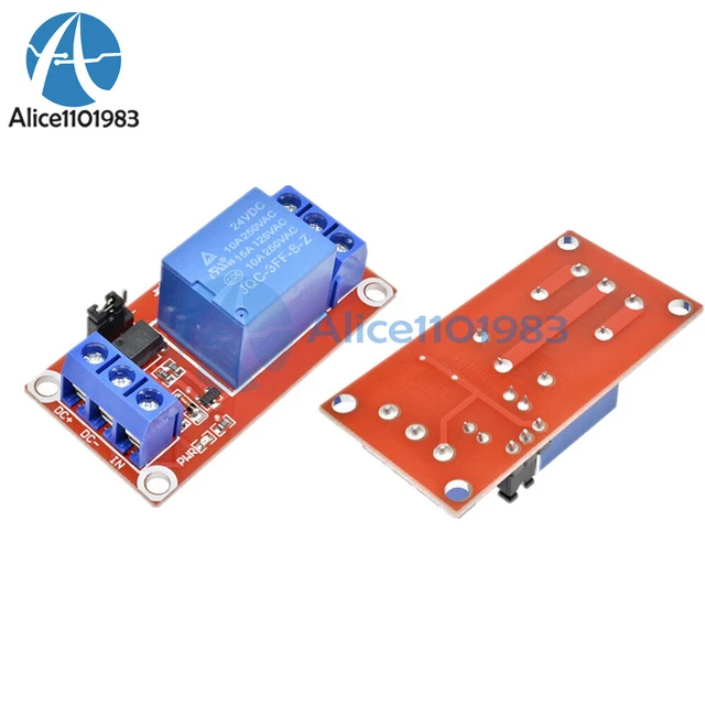 DC 24V 1-CHANNEL Relay Module with Optocoupler H/L Level Trigger for ...