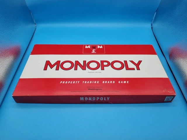 VINTAGE MONOPOLY BOARD Game Classic Red Box 1972 Waddingtons Complete ...