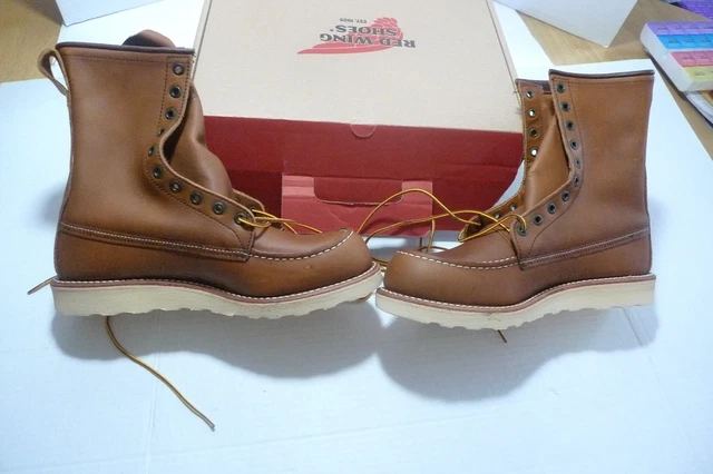 RED WING - 877 Oro Iginal Leather 8" Boots -Made @Usa -New Old Stock ...