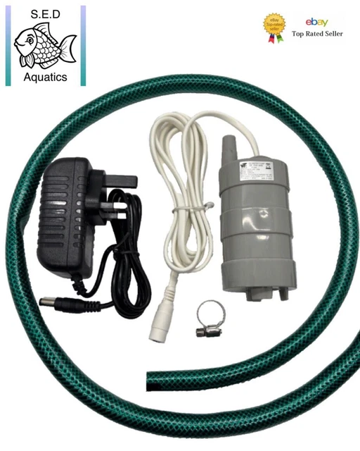 AQUARIUM WATER CHANGE pump - Fish tank / Pond Quick drain pump 600 LPH ...