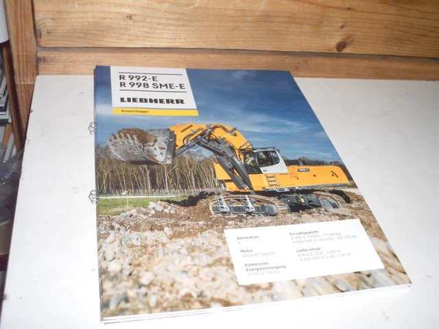 LIEBHERR R992-E/R998 SME-E Raupenbagger 40 Seiten Broschüre 2022 EUR 8 ...