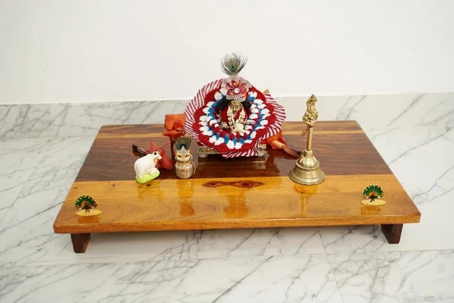 HANDCRAFT POOJA PATA/SHEESHAM Wood Puja Asana (21x15x3 Inch) £109.99 ...