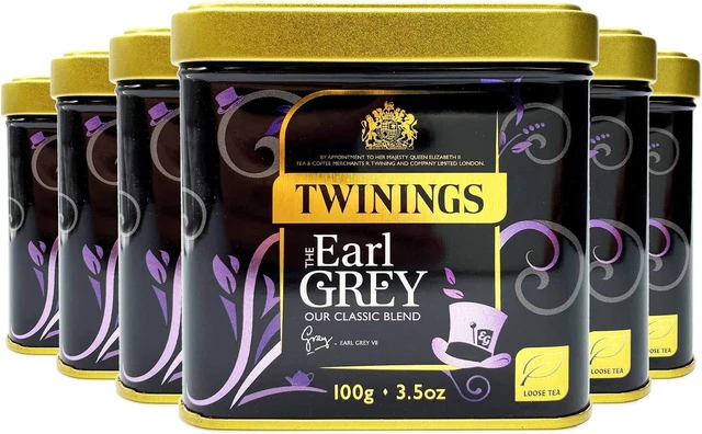 TWININGS EARL GREY Loose Tea in Tin 600g (Multipack of 6 x 100g tins) £ ...