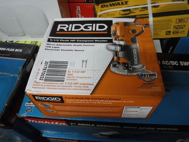 *NEW* RIDGID 5.5 Amp Compact Fixed-Base Corded Router, R24012 $64.95 ...