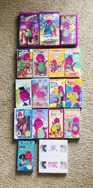 HUGE BARNEY VHS Lot of 18 Tapes (Songs Round We Go School Numbers ...