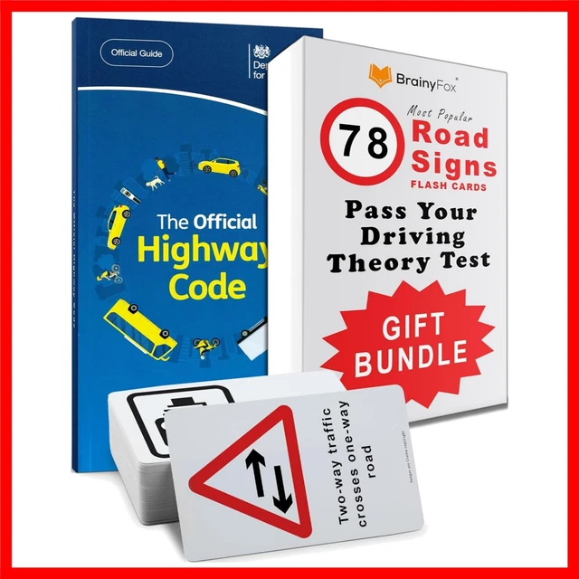UK DRIVING THEORY Test Kit: Highway Code 2025 Book & Road Signs Flash ...